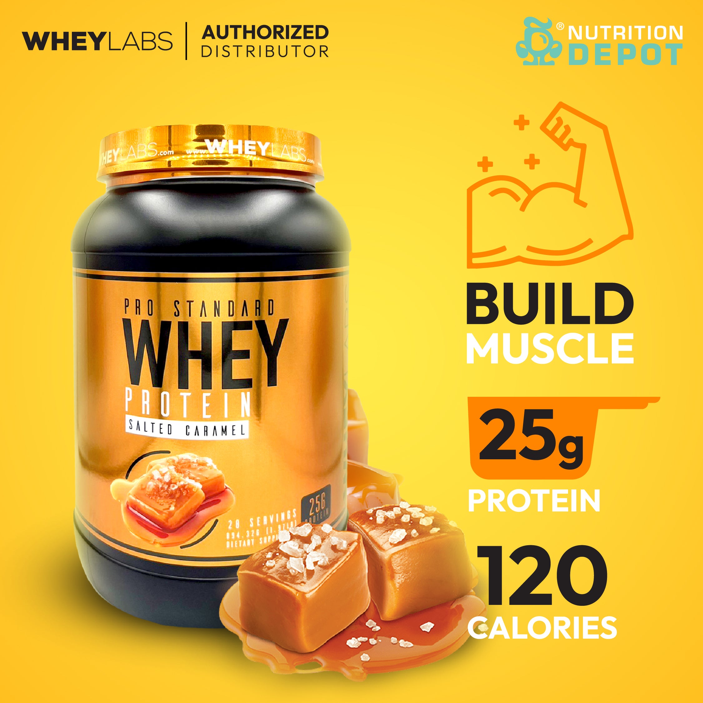 Whey Labs 100% Whey Protein 2 lbs - Salted Caramel เวย์โปรตีนเสริมสร้า